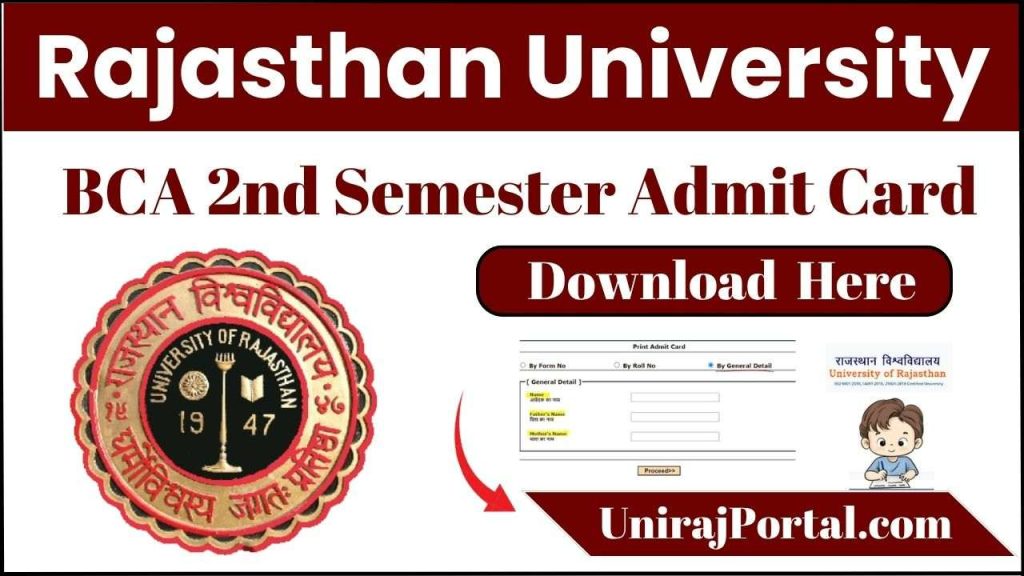Rajasthan University BCA 2nd Semester Admit Card 2025 - Uniraj
