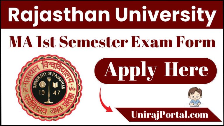 Rajasthan University MA 1st Semester Exam Form 2025 - Uniraj
