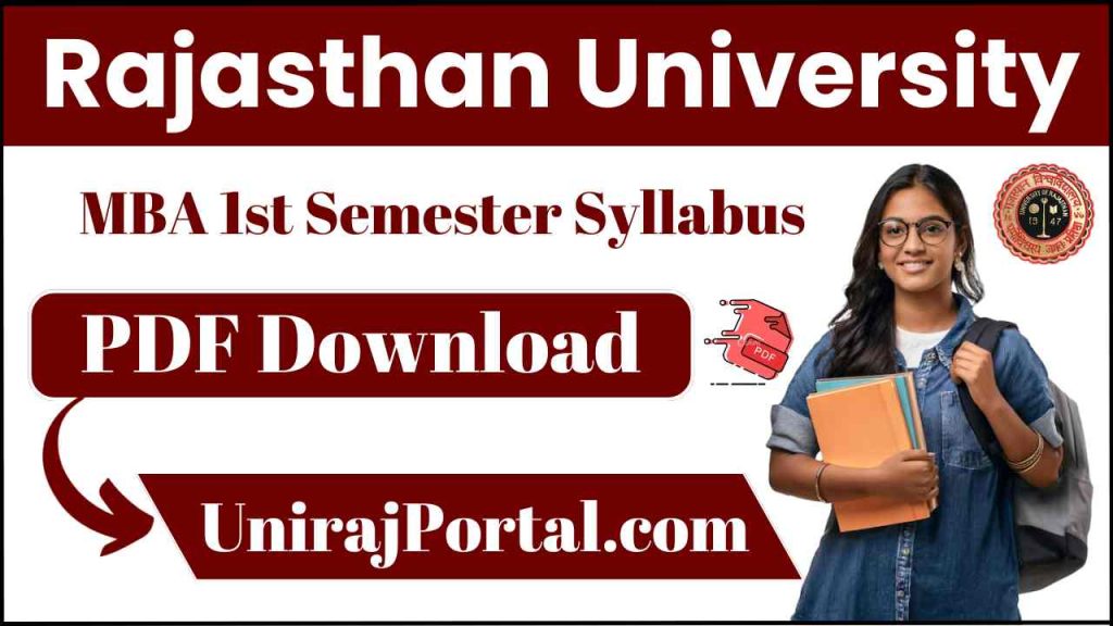 Rajasthan University MBA 1st Semester Syllabus PDF 2026 - Uniraj